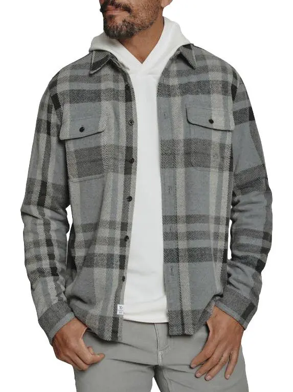 7 Diamonds Generation Plaid Stretch Button-up Shirt - Grey