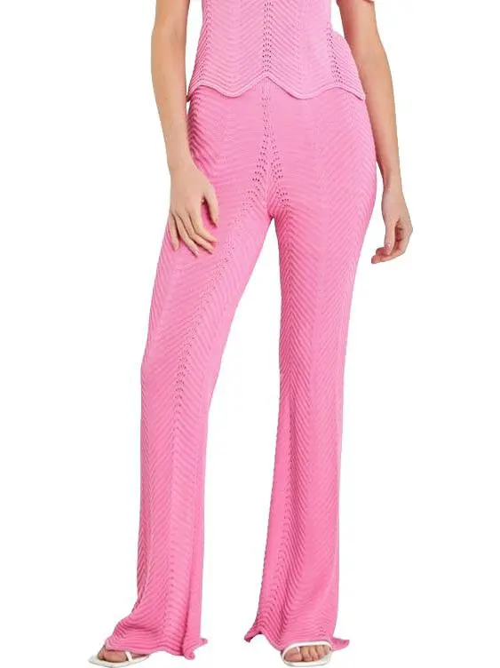 English Factory Wavy Knit Pants - Pink