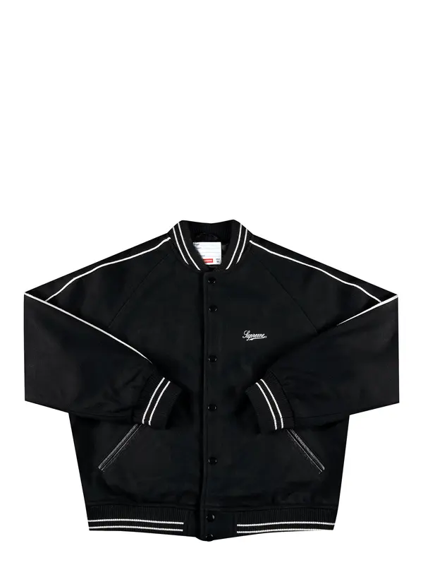Supreme X Jamie Reid "it's All Bollocks" Varsity Jacket - Black