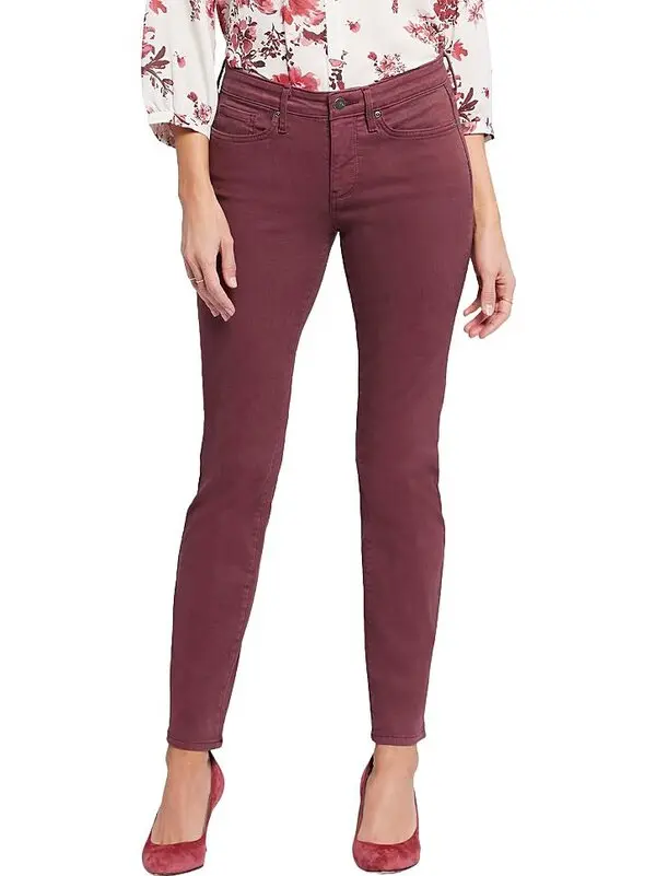 NYDJ Petite Sheri Slim Jeans - Dark Cherry