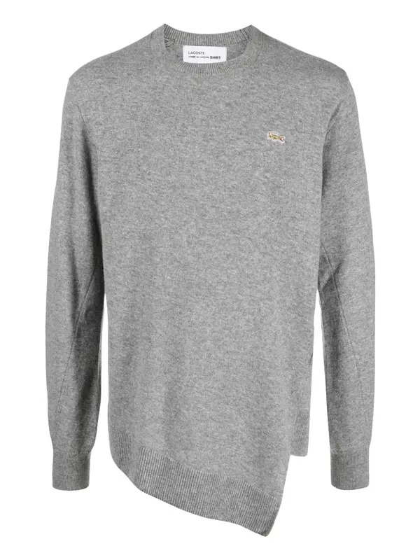 Comme Des Garçons X Lacoste Asymmetric Wool Sweater - Grey