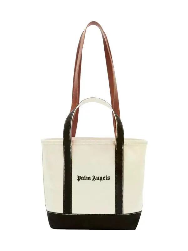 Palm Angels Logo-print Canvas Tote Bag - Neutrals