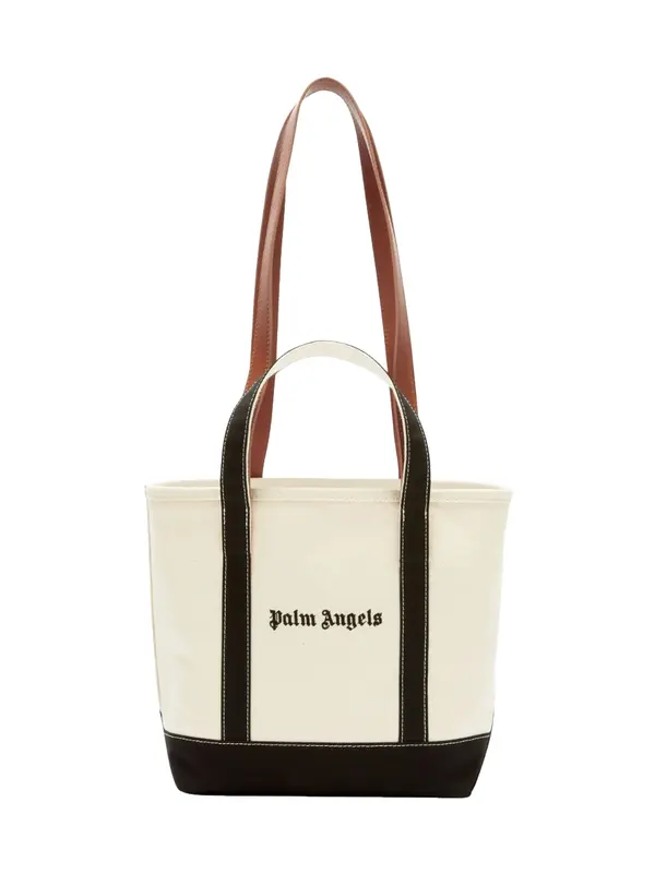 Palm Angels Logo-print Canvas Tote Bag - White