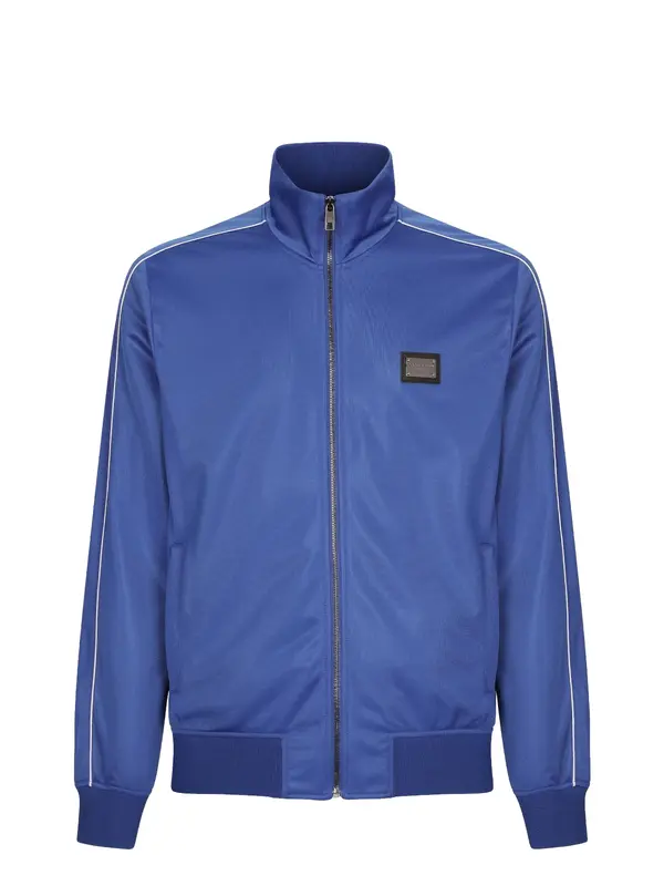 Dolce & Gabbana Logo-plaque Zip-up Jacket - Blue
