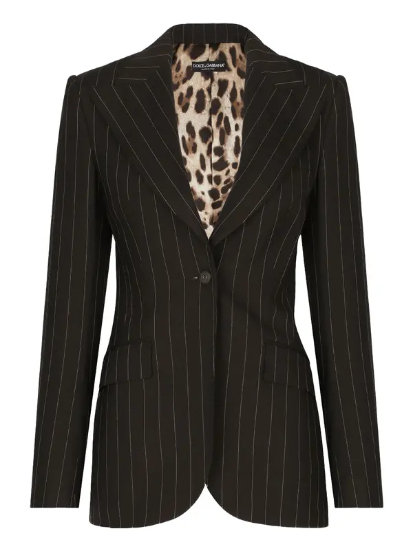 Dolce & Gabbana Single-breasted Striped Blazer - Black