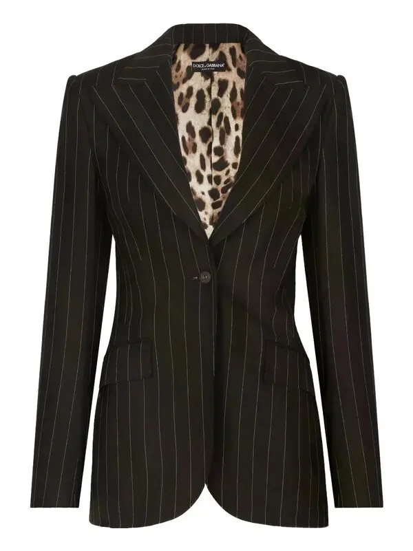 Dolce & Gabbana Single-breasted Striped Blazer - Brown
