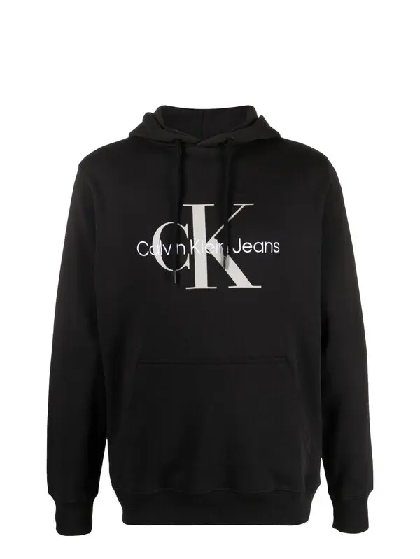 Calvin Klein Logo-print Cotton Hoodie - Black