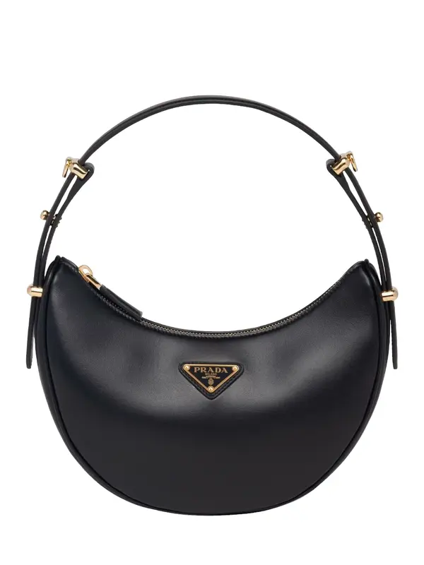 Prada Arqué Leather Shoulder Bag - Black