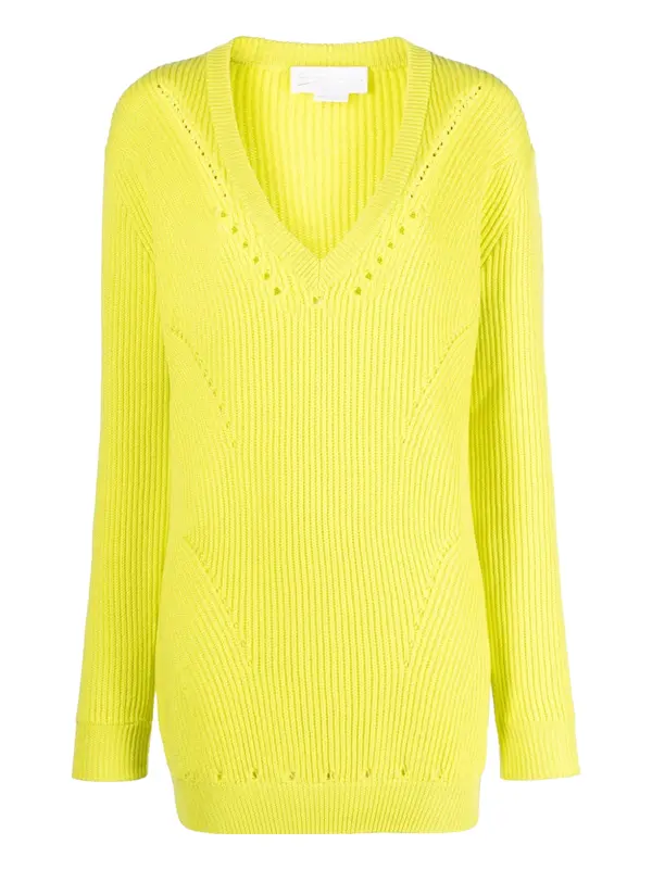 GENNY V-neck Wool Jumper - Green