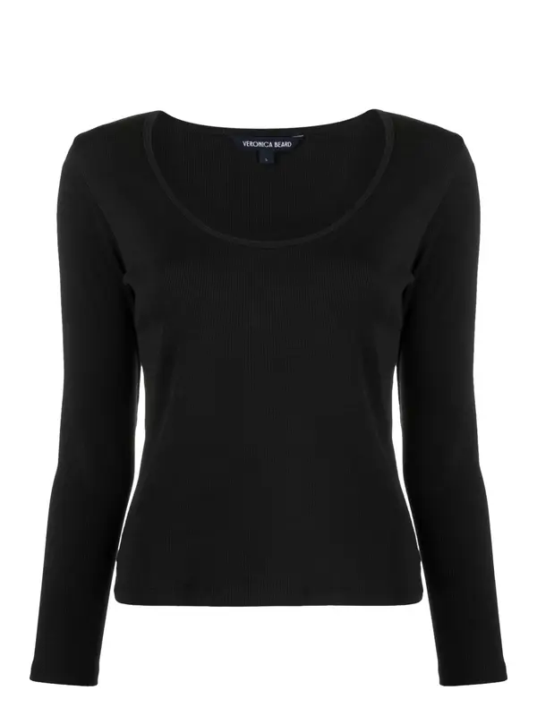 Veronica Beard Calabra Fine-ribbed T-shirt - Black