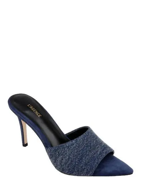 L'Agence Lolita Pointed Toe Sandal - Dark Denim