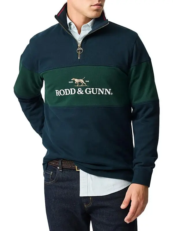 Rodd & Gunn Rodd And Gunn Forester Peak Quarter Zip Sweatshirt - Eclipse