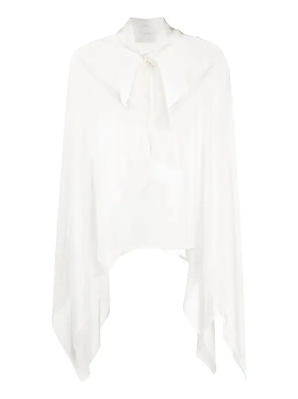 P.a.r.o.s.h Pussy Bow-collar Silk Blouse - White