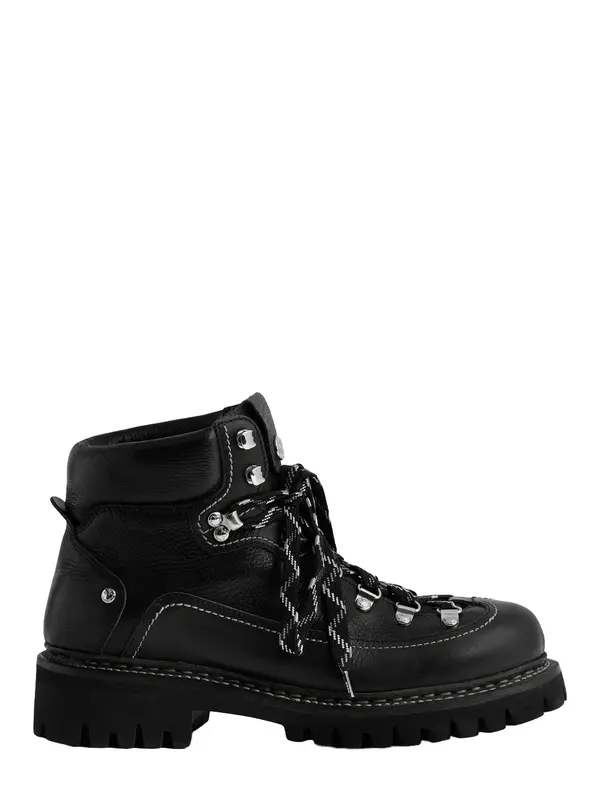 Dsquared2 Leather Hiking Boots - Black