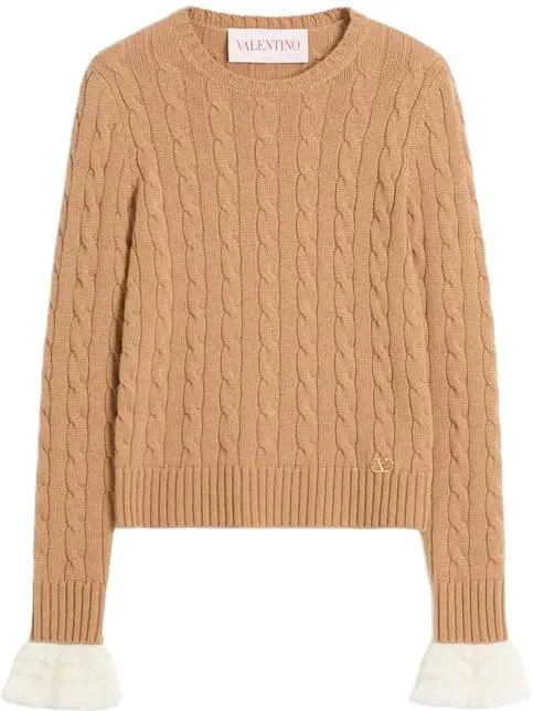 Valentino Garavani Cashmere Jumper - Camel/ivory