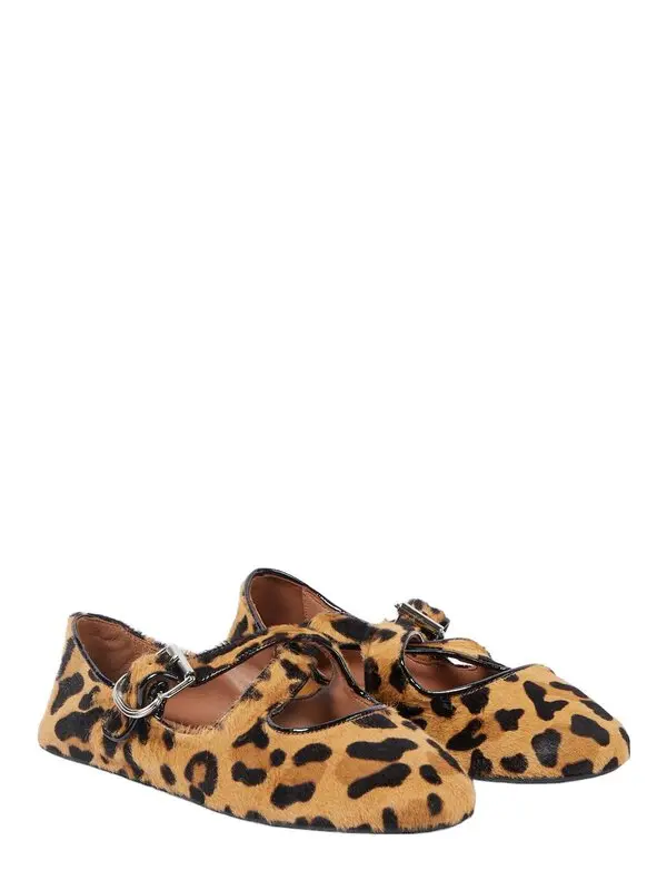 Alaïa Leopard-print Ballet Flats - Brown