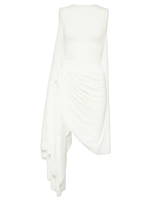 Alaïa Draped Jersey Minidress - White