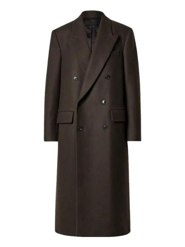 NILI LOTAN Edmont Double-breasted Wool-blend Coat - Brown