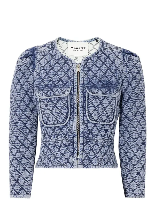 MARANT ETOILE Deliona Quilted Cotton-chambray Jacket - Blue