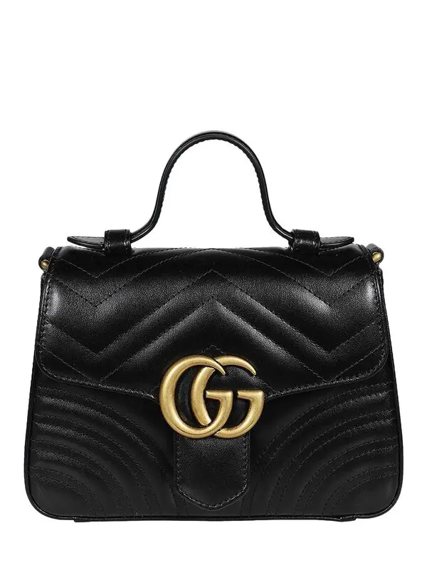 Gucci Gg Marmont Mini Top Handle Bag - Black