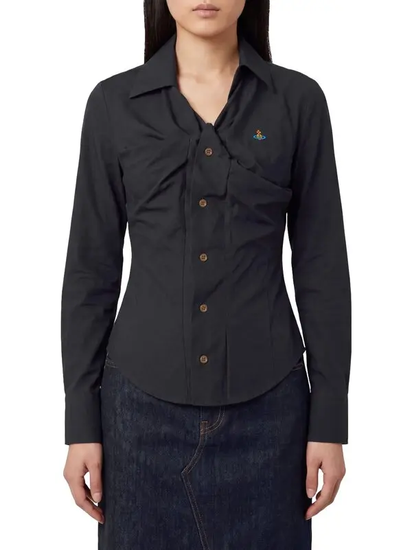 VIVIENNE WESTWOOD Cotton Ruched Shirt - Black