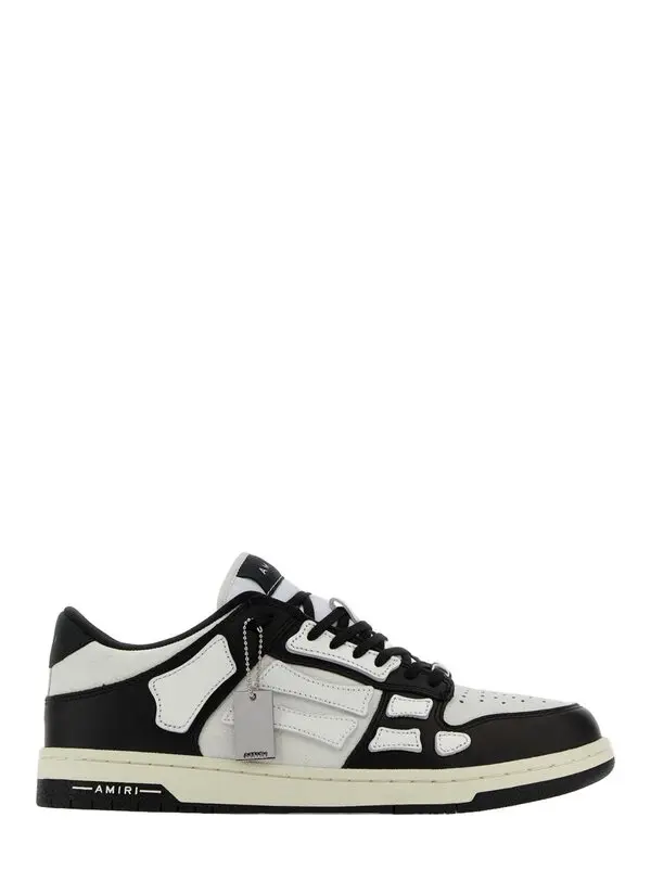 Amiri Skel Leather Lace-up Sneakers - Black