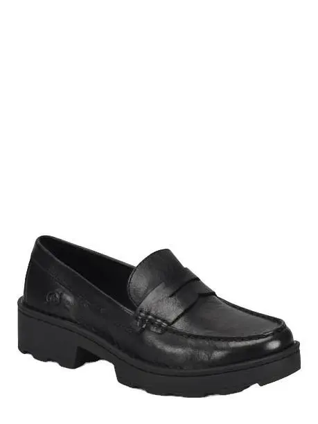 BØRN Carrera Platform Loafer - Black Leather