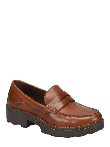 BØRN Carrera Platform Loafer - Brown Leather
