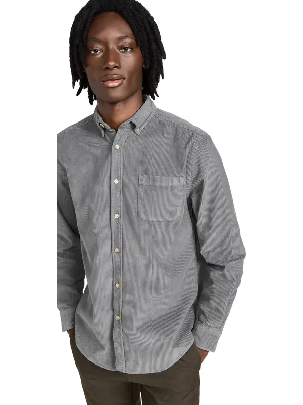 Portuguese Flannel Lobo Corduroy Shirt - Anthracite
