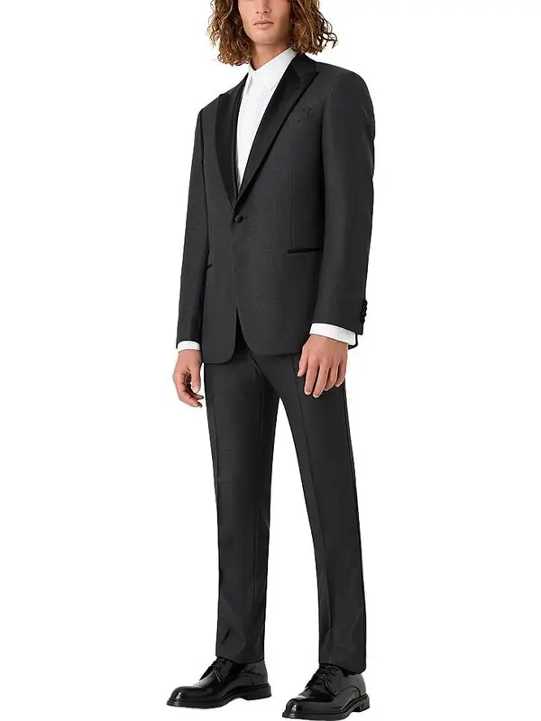 Emporio Armani G Line Regular Fit Single Breasted Peak Lapel Tuxedo - Solid Dark