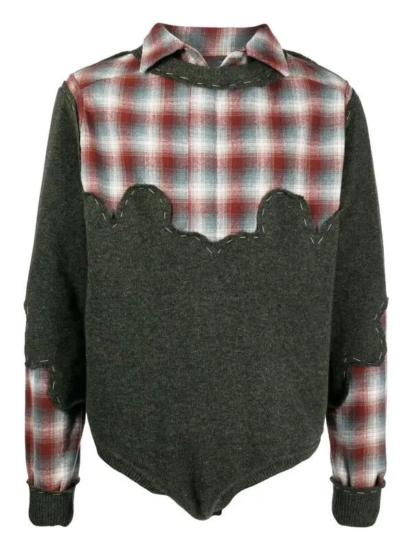 MAISON MARGIELA X Pendleton Yoke-detail Jumper - Green