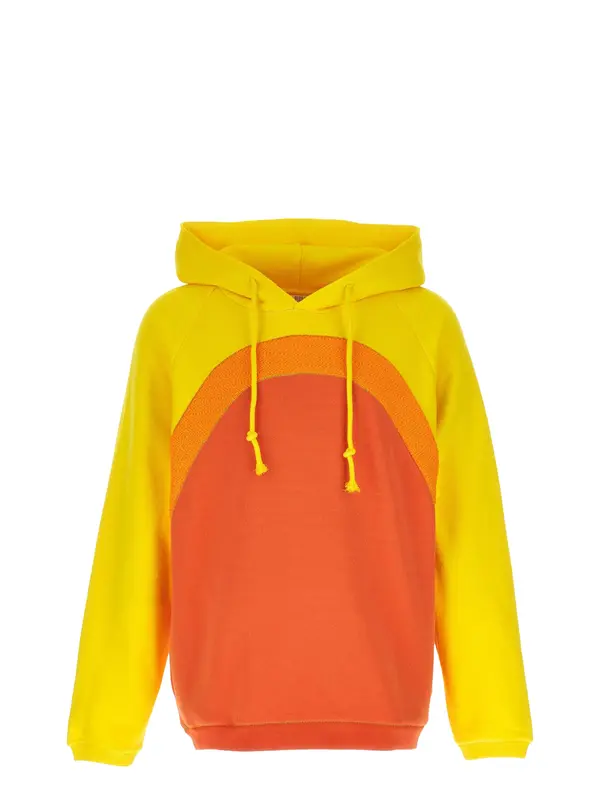 ERL Gradient-effect Panelled Cotton Hoodie - Orange