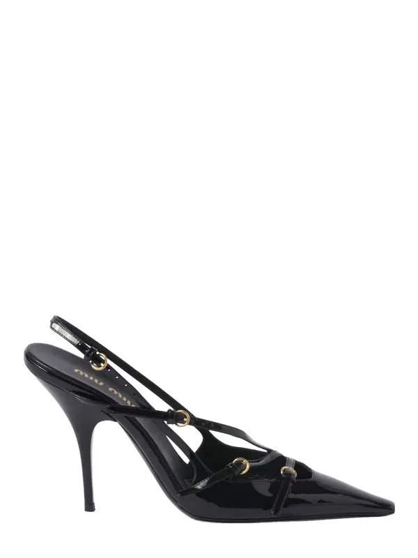 Miu Miu 105mm Buckle-embellished Slingback Pumps - Black