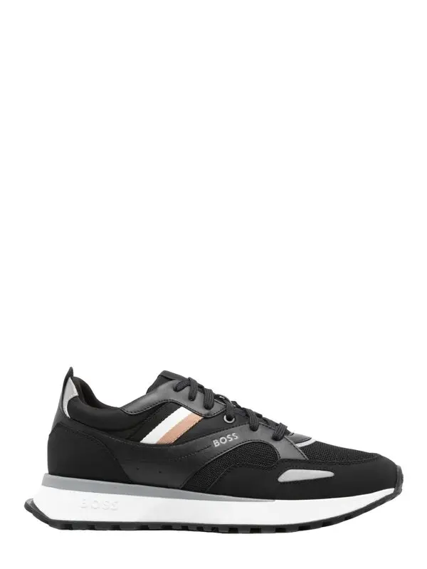 BOSS Striped Lace-up Sneakers - Black