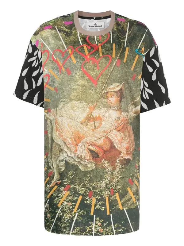 VIVIENNE WESTWOOD The Swing-print Organic Cotton T-shirt - Green