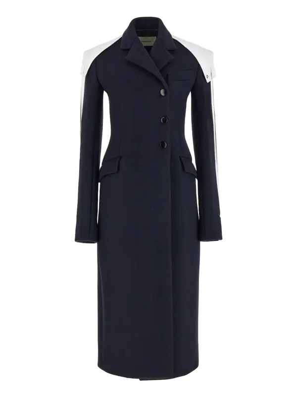 FERRAGAMO Double-breasted Wool Coat - Blue