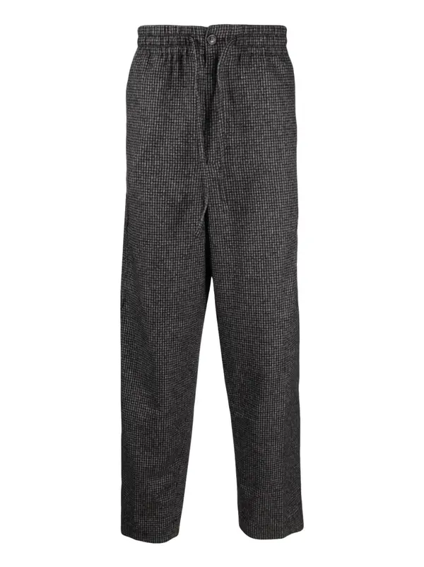 Kenzo Check-pattern Tapered Trousers - Grey