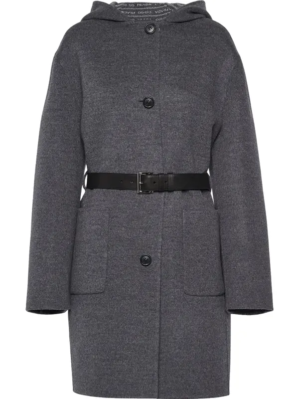 Prada Single-breasted Wool Coat - Grey