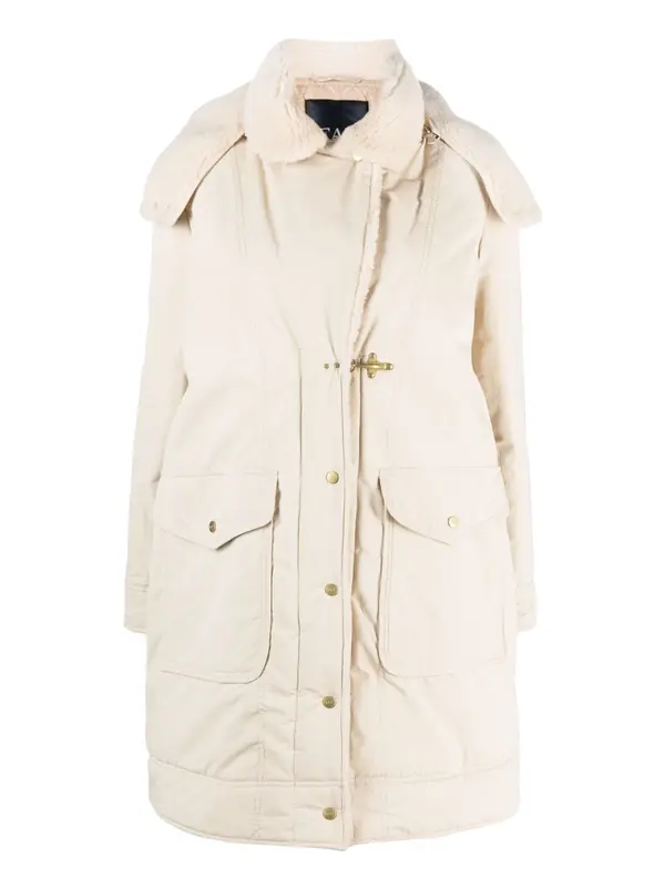 FAY Detachable-hood Parka Coat - Neutrals