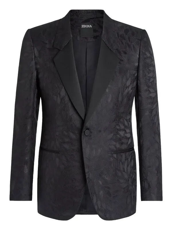 Zegna Jacquard Silk-wool Blazer - Black