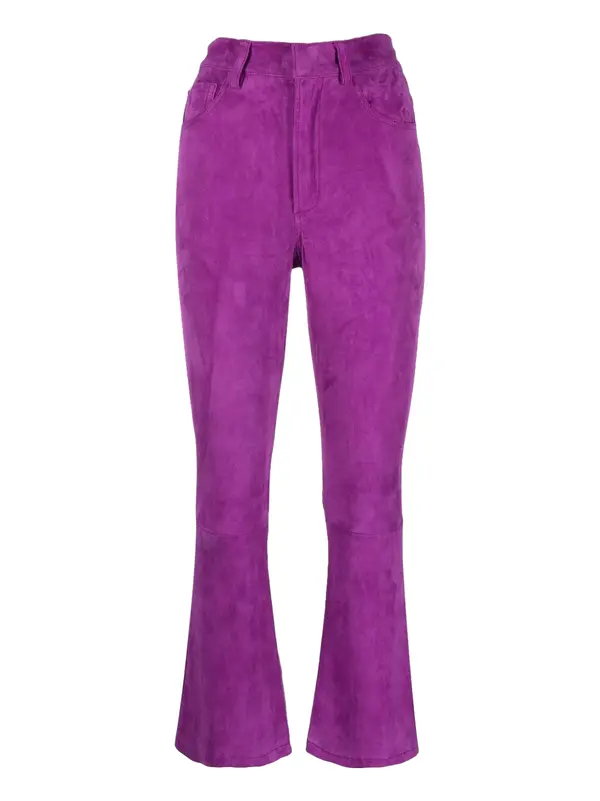 PAULA Zircon Suede Flared Trousers - Purple