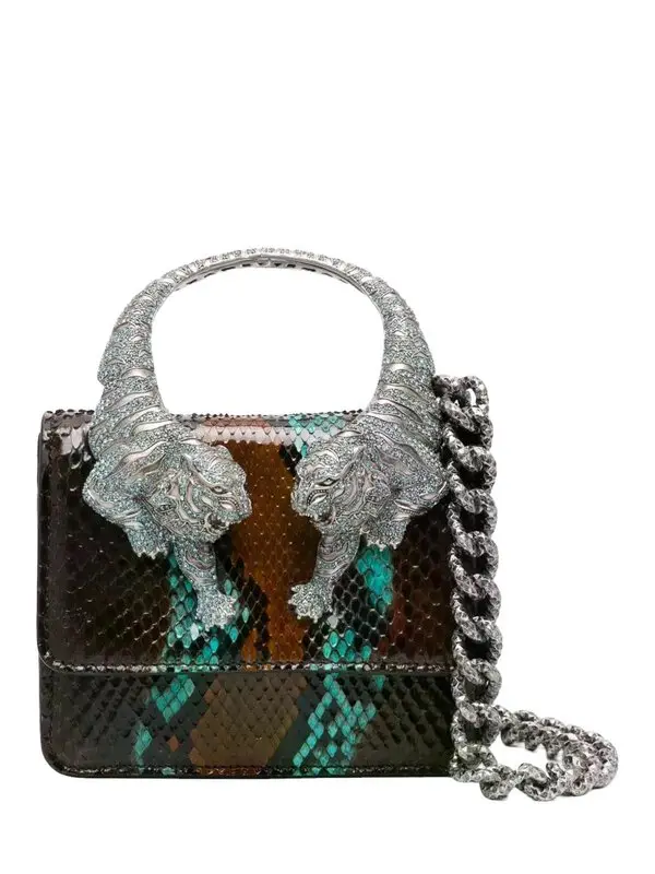 Roberto Cavalli Roar Crystal-embellished Bag - Brown