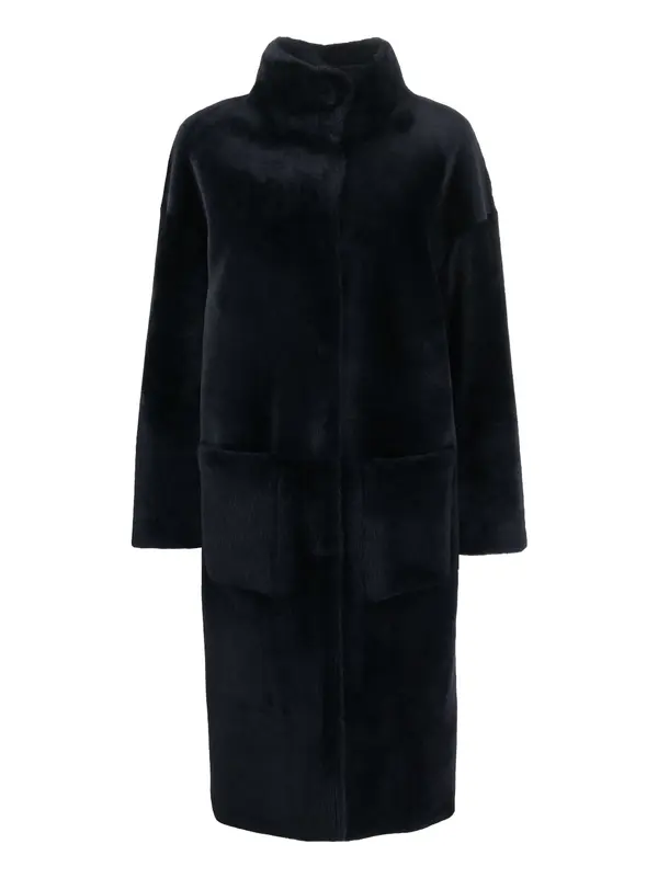 LISKA Reversible Shearling Coat - Blue