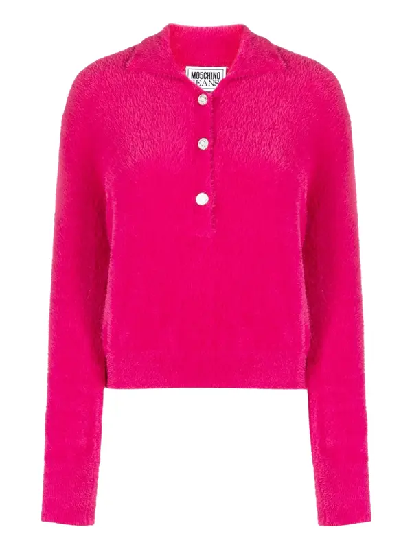 Moschino Knitted Long-sleeve Polo Collar - Pink