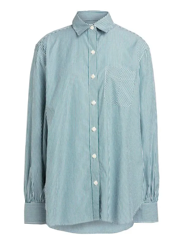 Rag & Bone Maxine Striped Cotton-poplin Shirt - Forest Green