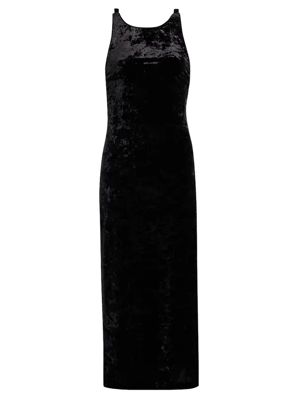 Anna Sui Crushed-velvet Maxi Dress - Black