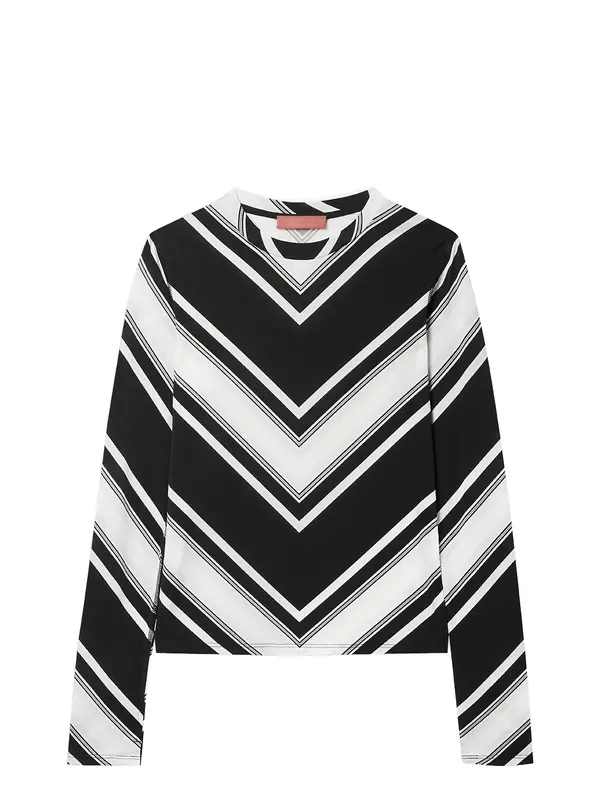 Commission Striped Stretch-jersey Top - Black