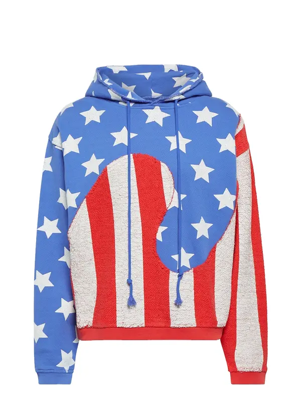 ERL Stars And Stripes Cotton Hoodie - Blue