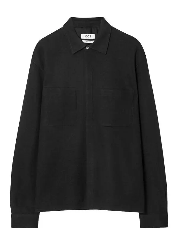 Cos Relaxed Boiled-wool Overshirt - Black