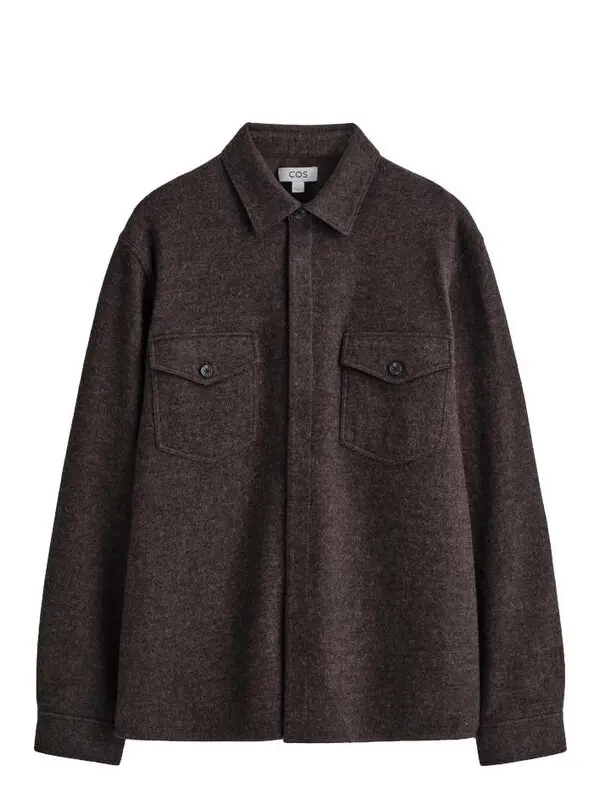 Cos Relaxed Boiled-wool Overshirt - Brown
